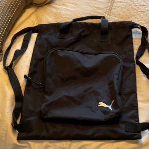 Puma | Bags | Puma Black Contender Backpack Bag 3 White Logo Mens Women ...